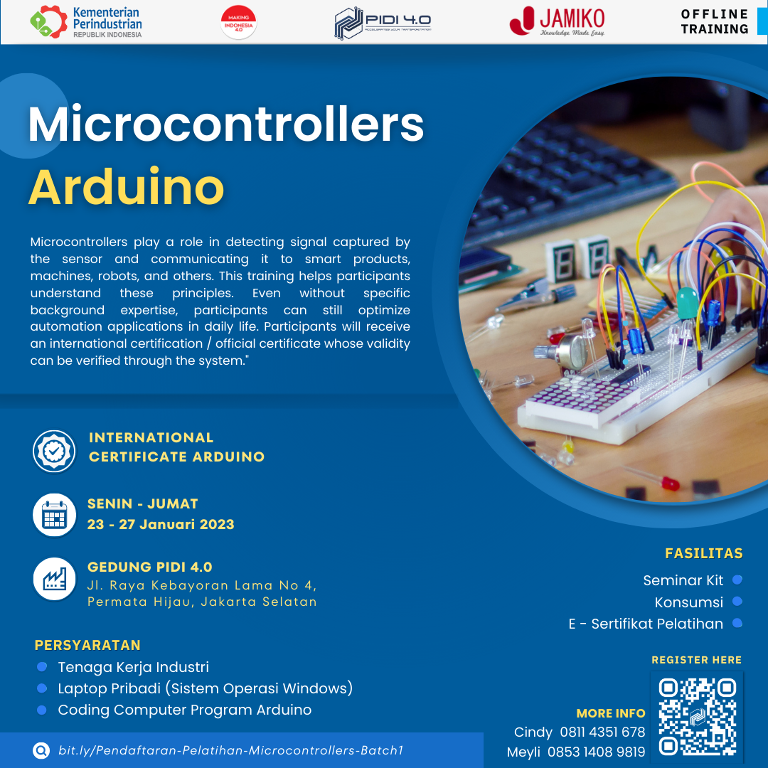 Pelatihan Microcontrollers Arduino PIDI 4.0 : Batch I – 2023 – Jamiko